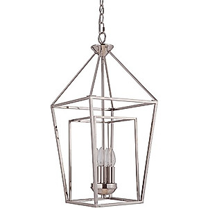 Craftmade 45834-PLN Hudson Foyer Chandelier Lighting, 4-Light, 240 Watts, Polished Nickel (12"W x 26"H)