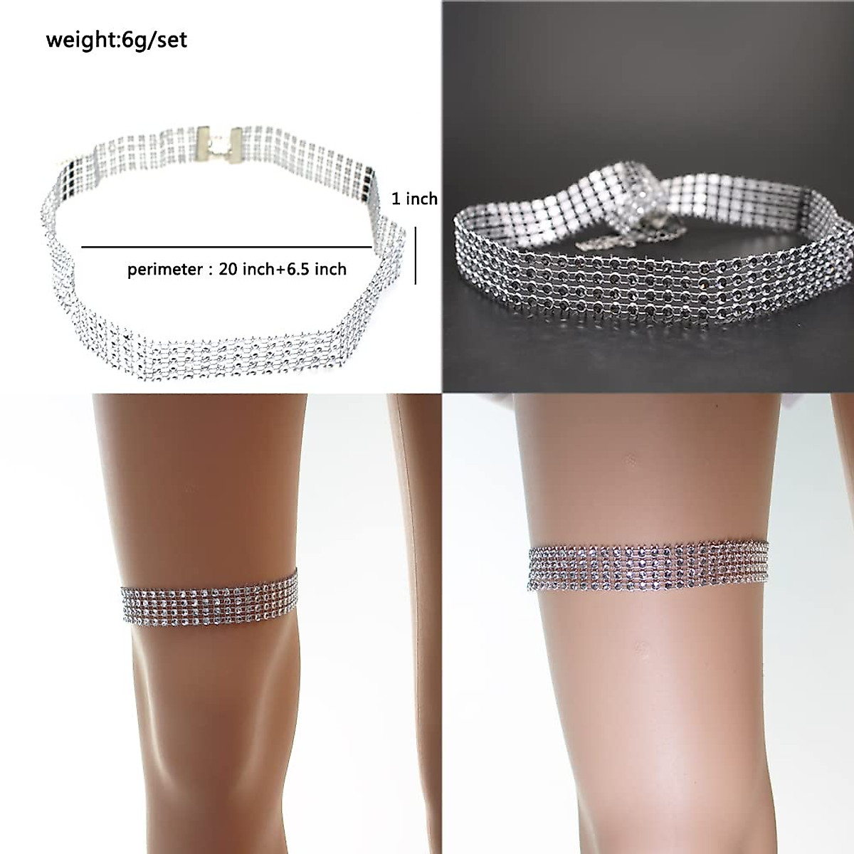 Boho crystal Leg Chain Sparkly Body Chains Thigh Belt Chain Fashion Jewelry Accessories for Women and Girls Silver