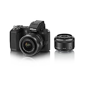 Nikon DSLR Nikon 1 V2 Double lens kit Black N1V2WLKBK - International Version (No Warranty)