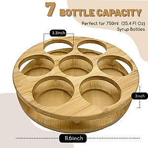 SONKONIA Coffee Syrup Organizer Rack, 7 Bottles Capacity Rotating Coffee Bar Organizer, Space-Efficient Syrup Holder, with Anti-Slip Design, Ideal for Countertop, Coffee Bar, Brunch Essentials