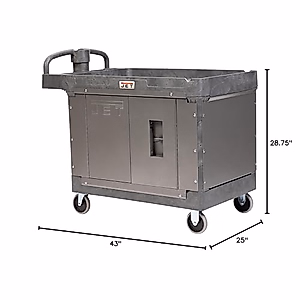 JET PUC-4325 Resin Utility Cart with JT1-125 LOAD-N-LOCK Security System