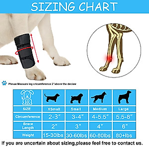 GenetGo Dog Canine Front Leg Brace Paw Compression Sleeve Joint Wraps - Protects Wounds Stop Licking & Prevents Injuries, Sprains Helps with Loss of Stability from Arthritis - Medium