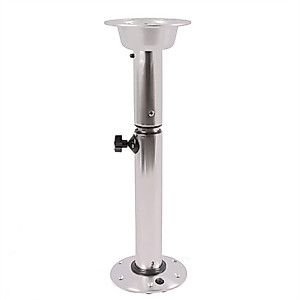 TOOL1SHOoo Adjustable Table Pedestal Stand Telescopic Furniture for Caravan Marine Boat Leg Aluminum Adjustable Table for Caravan Motorhome Marine Boat Pedestal Silver