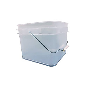 House Naturals 2 Gallon Square Food Grade Bucket Container Pail with Lid Metal Handle (Pack of 3) Made in USA