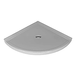 Questech Décor 10 Inch Corner Shower Shelf Bathroom Caddy, Wall Mounted Corner Shower Shelf, Retrofit Shelf for Tiled Shower Walls, Bathroom Corner Shelf, 10 Inch Metro Flatback, Cool Gray Polished