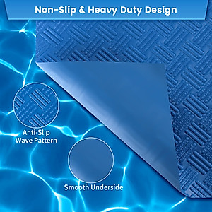 Pool Ladder Mat, Pool Liner Protective Ladder Pad, Pool Ladder Mat for Above Ground Pools, Non-Slip Pool Mats for Pool Bottom/Deck/Stairs/Step/Floor, Swimming Pool Accessories, 36 X 17 inch