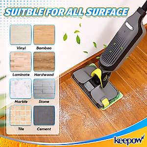 KEEPOW Reusable Mop Pads Refills, Vacmop Replacement Pads Compatible with Shark Vac Mop VM252 VM200 VC205 VM250 /QM250 VM190 VM200P12, Hardwood Floor Mop Pad with Upgraded Dirt Chamber (1+2+3 Pads)