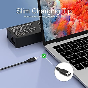 Universal USB C Laptop Charger 65w 45w for Dell Hp Lenovo Acer Razer Blade Stealth Samsung Chromebook MacBook Asus Fast Charging Type C Slim Travel Power Adapter