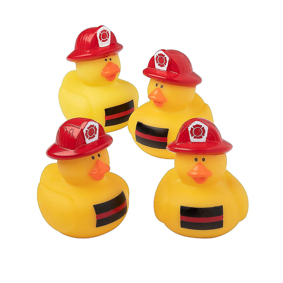 Fun Express, 12 pieces Thin Red Line Fireman Rubber Ducks