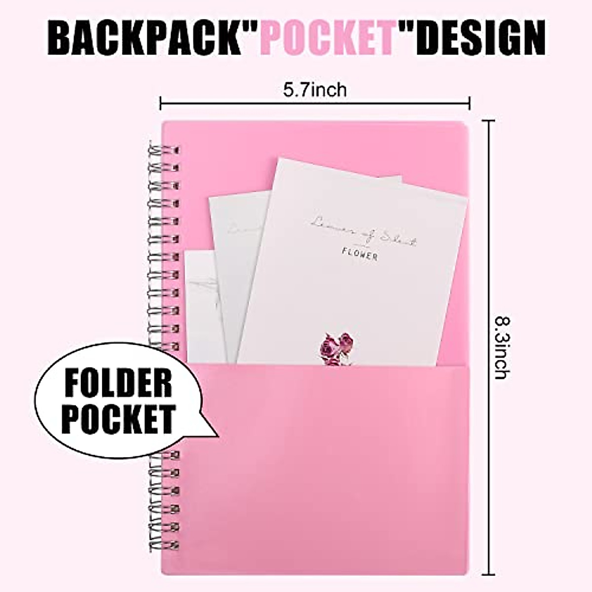 UNMOONY A5 Dotted Spiral Notebook, 6 Pack 120 Pages, Dot Grid Journal with 120 GSM Thick Dotted Bullet Paper, 6 Macaron Transparent Colors Hardcover, for Bullet Journaling 5.7"x 8.5"