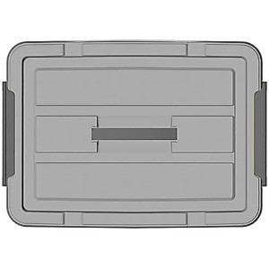 Cetomo 20L*6 Plastic Storage box, Tote box,Transparent Organizing Container with Durable gray Lid and Secure Latching Buckles, Stackable and Nestable,6Pack
