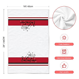 Artoid Mode Love Forever Hearts Hello Valentine's Day Kitchen Towels Dish Towels, 18x26 Inch Anniversary Decoration Hand Towels Set of 4