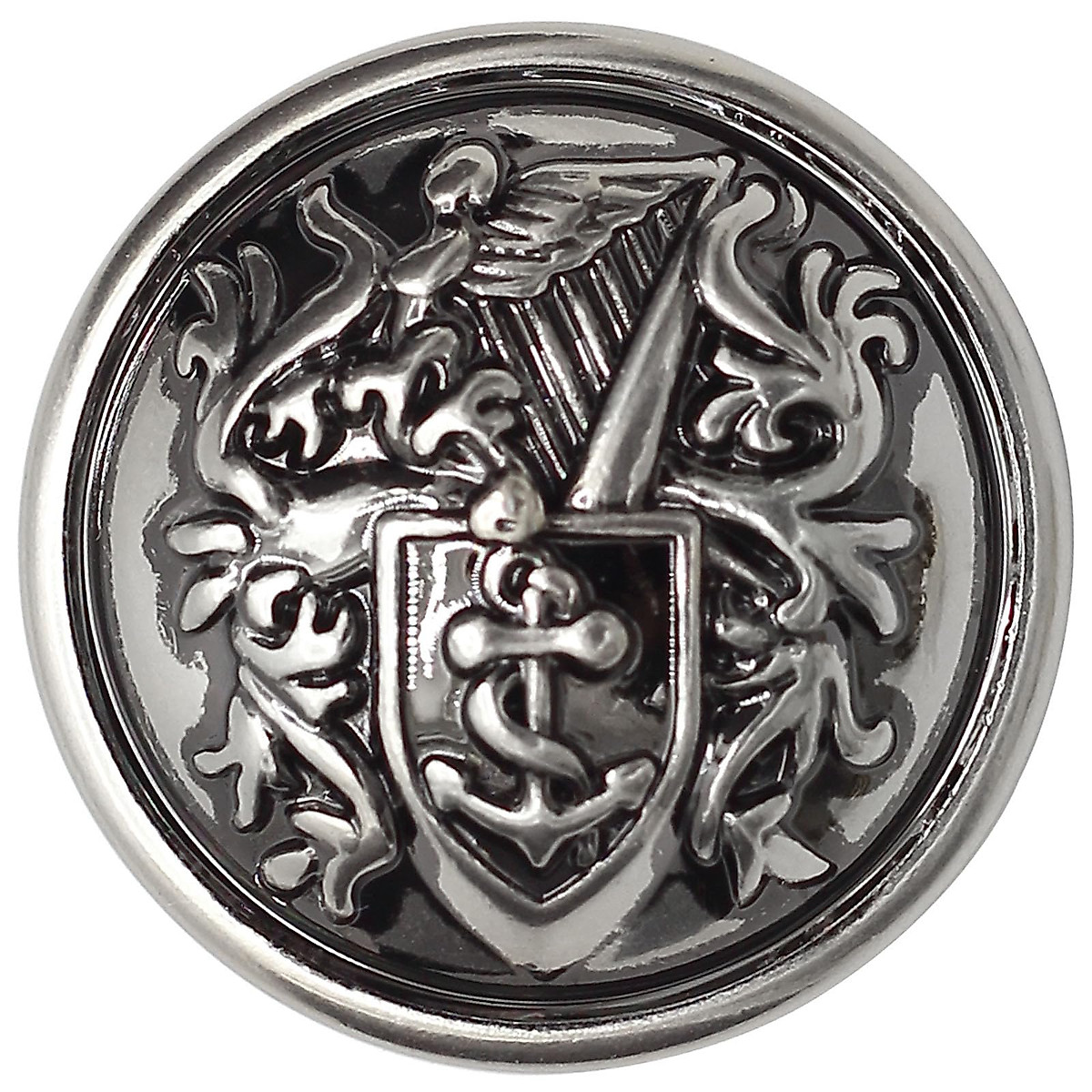 Betoplin 12 Pieces Metal Blazer Buttons Set, 23mm Gun Black Buttons with Shank for Blazers, Suits, Jackets