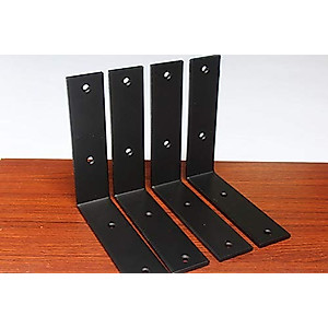 8 PCS L 6" x H 6" x W 1.5", 5mm Thick Heavy Duty Metal Wall Brackets Steel L Bracket for Hanging DIY Storage Or Decorative Shelving - Hang a Bookshelf Or Industrial Shelves - Shelf Supports