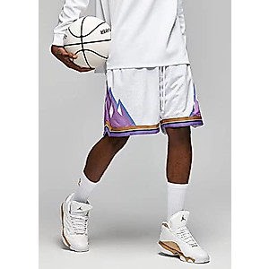 BOOMLEMON Men's Basketball Shorts Gym Training Workout Athletic Shorts Mesh Graphic Print Running Short Pants(608 Black S)