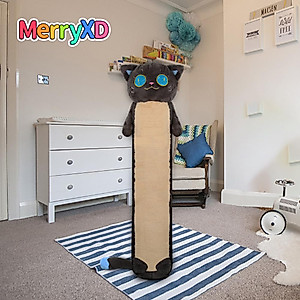 MerryXD Long Cat Plush Kawaii Body Pillow, 44” Cute Black Cat Stuffed Animals Soft Plushies, Big Eyes Kitten Plush Toys Throw Pillow Doll Gift for Girlfriend,Birthday,Christmas,Halloween