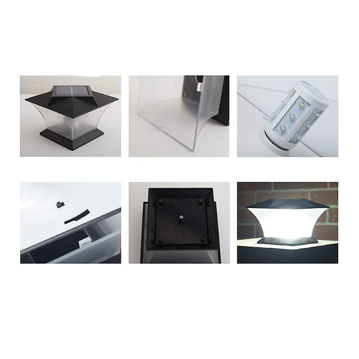 LED Solar Outdoor Light Waterproof Decorative Outside Solar Wall Lamp 18LEDs Gate Pillar Stigma Light for Home Garden Column Cage Path Landscape Street Patio Backyard Villa (White, 2 Pieces)