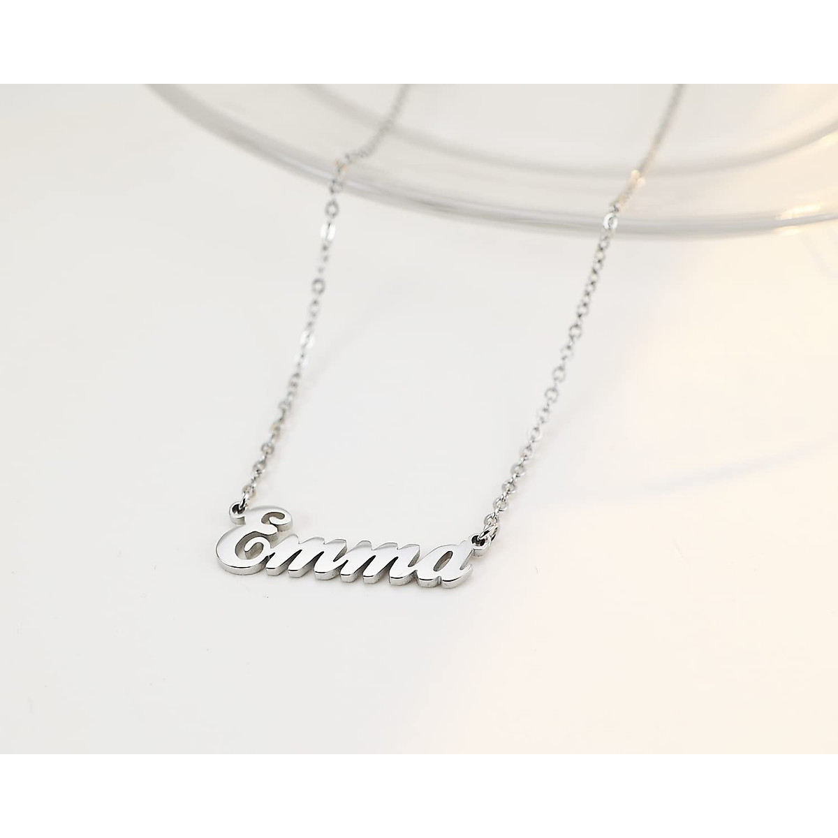 GR859C Custom Name Pendant 18K Stainless Steel Silver Women Men Birthday Gift Name for David