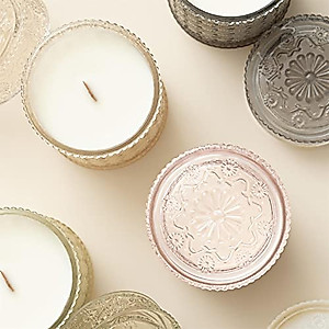 LA JOLIE MUSE Candle Gift for Women, Rose Scented Candle, Wood Wicked Glass Jar Candles for Home Scented, Large Candle, Long Burning Time, 19.4 oz