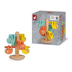 Janod World Wildlife Federation – Wooden Sloth Balancing Game - 7 Piece Set – Ages 2+ - J08607