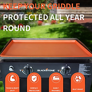 BSARTE 36 Inch Silicone Griddle Mat Cover for Blackstone 36 Inch Griddle - Heavy Duty Food Grade Thicker Silicone Matt Griddle Accessories- Outdoor Grill Cooking Surface Protective Cover, Orange