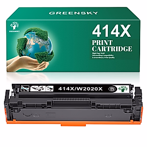 414X Toner Cartridge GREENSKY Compatible Replacement for HP 414X W2020X 414A W2020A Used with HP Color Laserjet Pro MFP M479fdw M454dw M454dn M479fdn M479dw M479 M454 Printer (1 Black, NO CHIP)