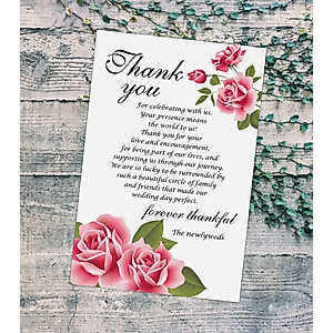 RokAPary Floral Wedding Thank You Place Cards, Place Setting Cards, For Bridal Shower, Reunion, Reception, Celebration, Rehearsals, Dinner Parties, Events 50 Cards 4"x6". Made in USA