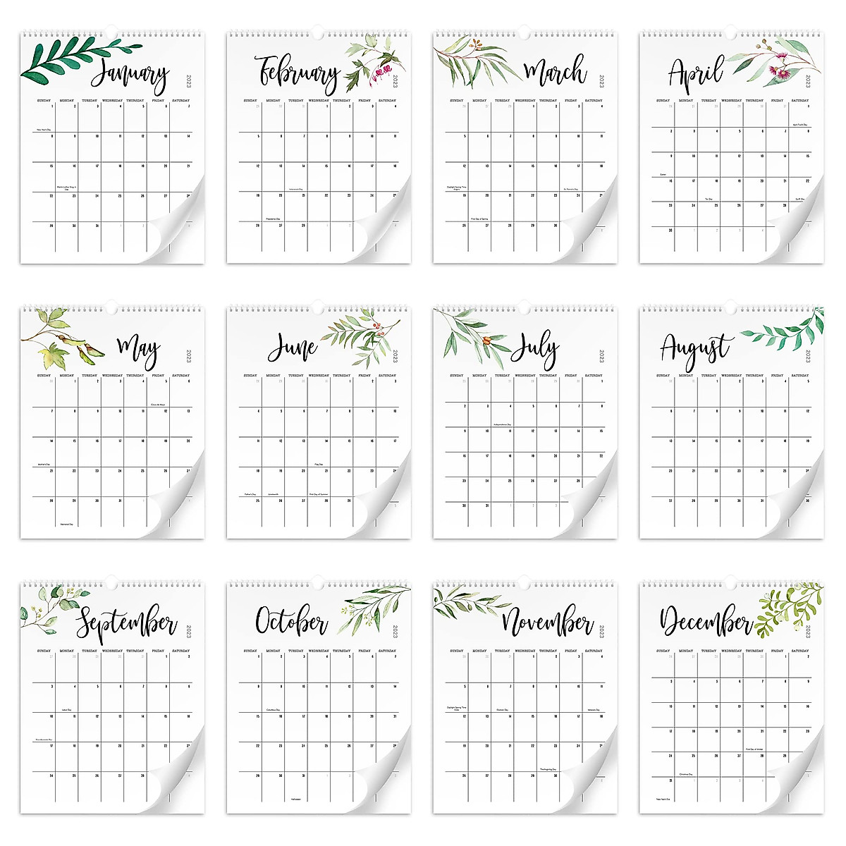 Aesthetic 2023 Floral Wall Calendar - Runs Until July 2024 - The Perfect Office Supplies for Women With Monthly Seasonal Designs for Easy Planning