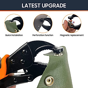 Heavy Duty Snap Fastener Tool, Snap Setter Tool Kit with 60 Sets, Adjustable Setter Snap Installation Kit, Snaps for Boat Cover, Snap Button Tool, Replacing Metal Snaps, Canvas, Sewing, Tarps
