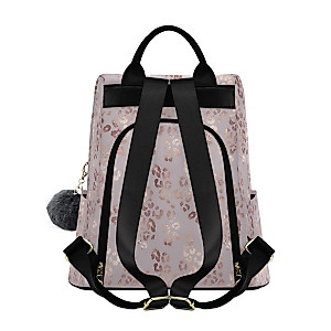 ALAZA Rose Gold Leopard Cheetah Print Pink Backpack Purse for Women Anti Theft Fashion Back Pack Shoulder Bag