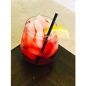 5.75 Black Paper Straw unwrapped 500ct