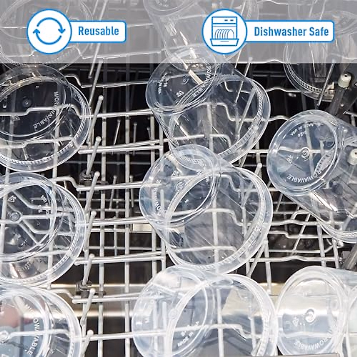 ZT GUZOR 24oz [240 pack] Plastic Food Storage Containers and Deli Containers with Lids, Plastic Soup, Freezer Storage, Meal Prep Containers