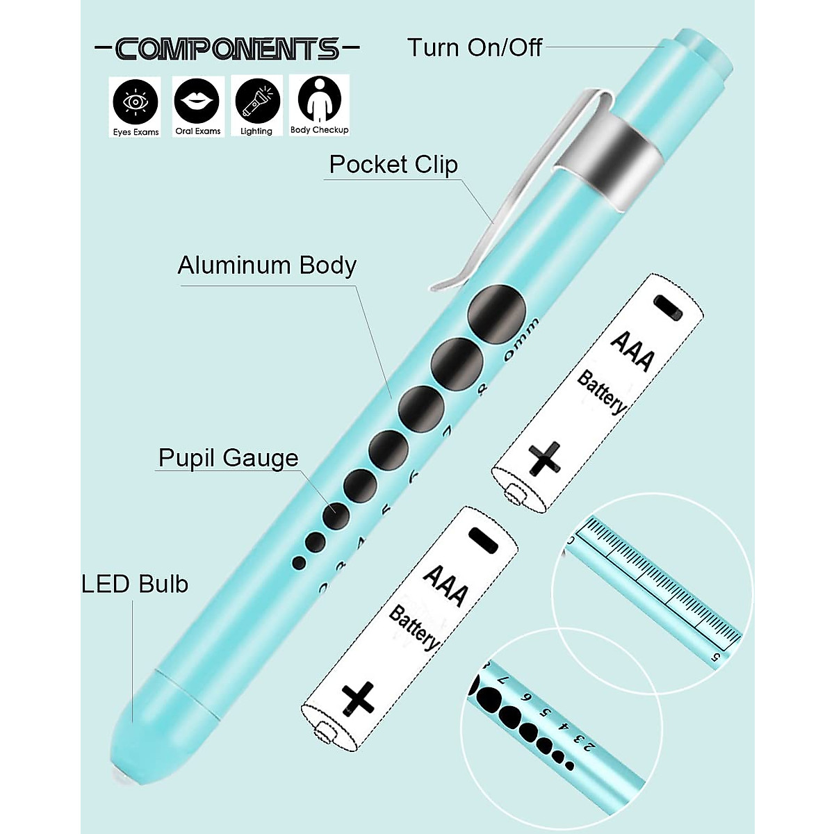 MEUUT 3 Pack Pen Lights for Nurses with 6 Batteries – Medical Penlights Nurse Accessories for Work, Perfect Nursing Student Essentials Medical Supplies for Nurses Doctors EMT Trauma