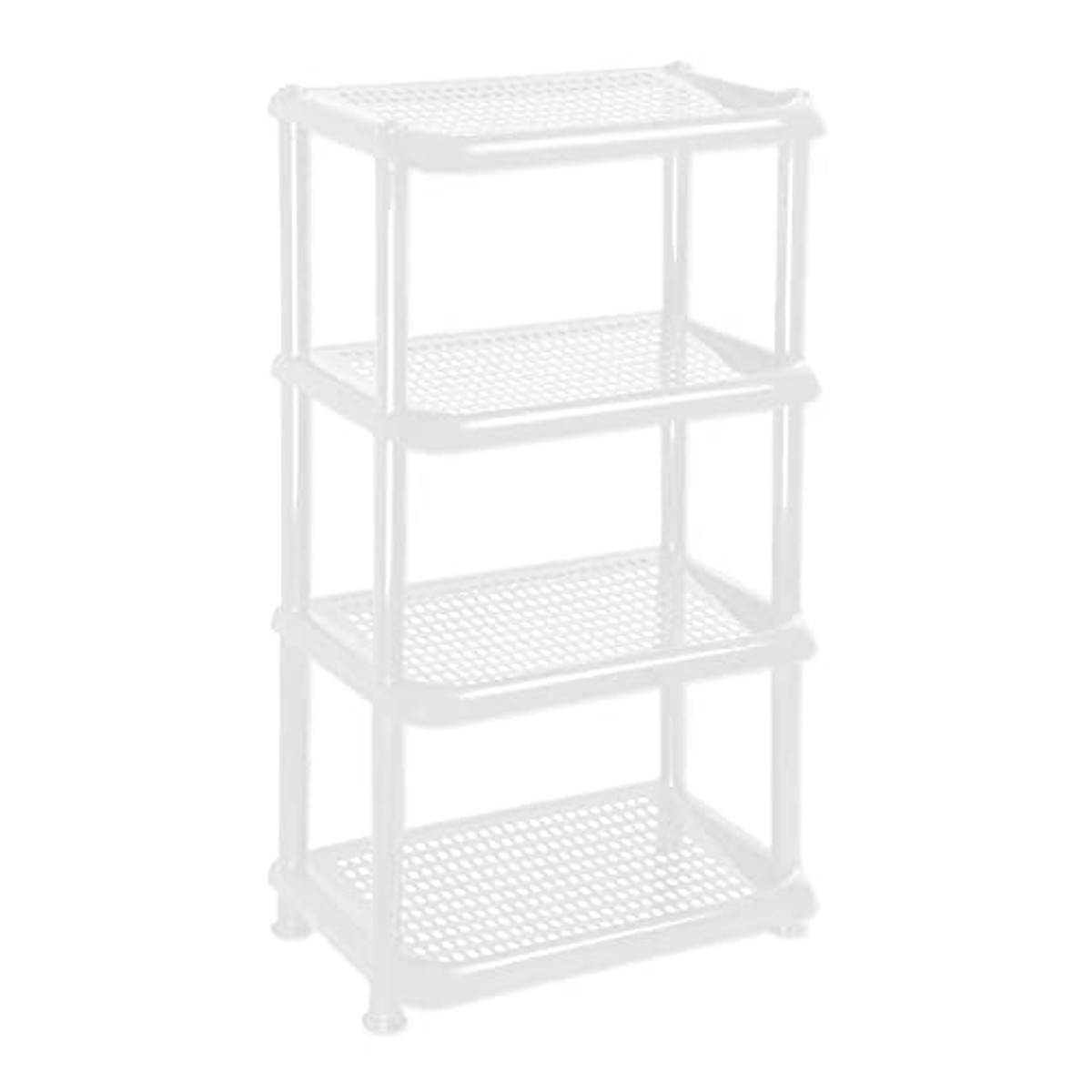 Mintra Home Light Duty Plastic Storage Racks (Rectangular Rack, White) - 18.5inW x 11.75inD x 35.5inH