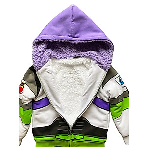Disney Buzz Lightyear Little Boys Sherpa Fleece Hoodie, 4T, White