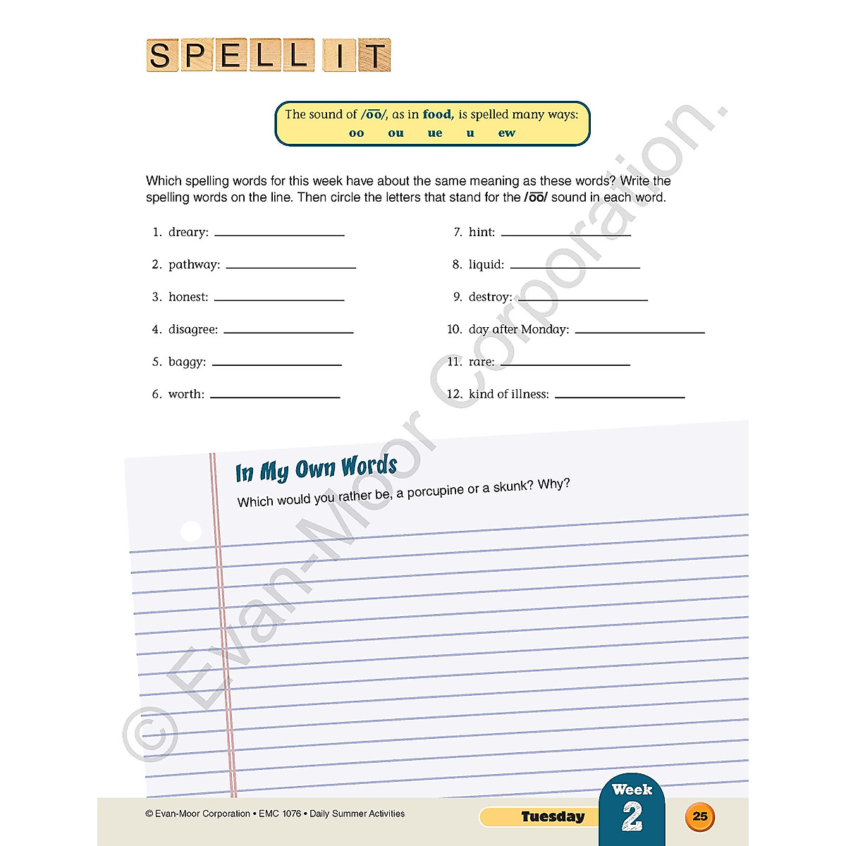 Evan-Moor Daily Summer Activities, Grade 5-6