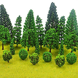 25pcs Model Trees Model Train Scenery Mixed Miniature Trees Artificial Wargame Trees Model Railroad Scenery Diorama Supplies Scenery Landscape