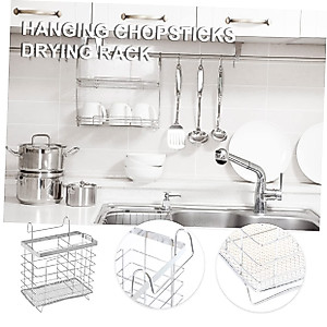 PACKOVE Drying Rack Holder Countertop Stainless Steel Sponge Holder Metal Utensil Drying Rack Flatware Storage Mesh Metal Chopsticks Chopstick Utensil Holder Steel Wire Dryer