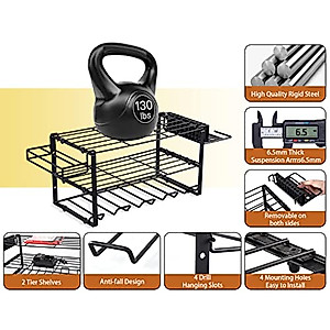 BTideas Power Tool Organizer, Drill Holder Wall Mount, Heavy Duty Garage Tool Organizer and Storage, Suitable Power Tool Organizer Wall Mount for Tool Room, Workshop, Garage (Black)