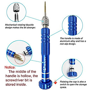 5-in-1 Multifunctional Small Screwdriver, PTSLKHN Eyeglass Screwdriver, S2 Steel Magnetic Screwdriver Kit for Eyeglass, Sunglasses, Electronics, Cellphone, Jewelry and More