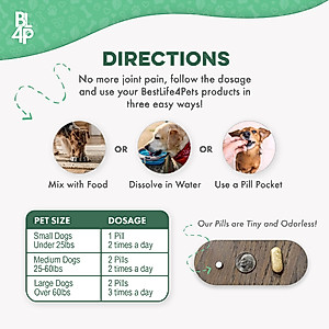 Advanced Hip and Joint Supplement for Dogs - Natural Extra Strength Dog Arthritis Pain Relief & Anti Inflammatory for Dogs Helps Limping, Mobility Issues, Hip Dysplasia, ACL Tears - 180 Tiny Pills