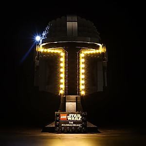 [ONLY Light Kit Included] LED Light Kit for The Mandalorian Helmet, Lighting Set Designed for Lego 75328 Building Blocks Model