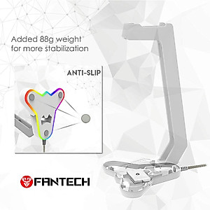 FANTECH Tower RGB Headset Stand, Headphone Holder for Gamers Gaming PC Accessories (White)
