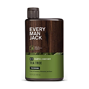Every Man Jack 2 In 1 Shampoo Conditioner Tea Tree, Thickening, 13.5 Fl Oz (91307)
