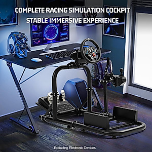 Marada Racing Simulator Cockpit Super Stable Support fit for Fanatec, PXN, Thrustmaster, Logitech G27, G29, G920, T500, CSL DD Adjustable Frame, Wheel Pedal Shifter Seat Not Include