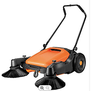 SUNMAX RT980 Industrial Floor Sweeper with Triple Brooms, 38" Outdoor and Indoor Sweeper, 38,000 Square feet per Hour, 12 gal Waste Container