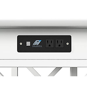 AFI 48" Solid Wood Writing Desk - Sturdy X Design - Home Office Desk with Drawer, Laptop Computer Work Study Table with USB Charger White