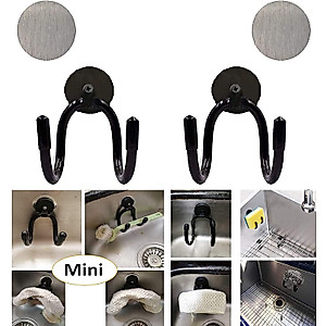 Pack of 2 Kitchen Sink Magnetic Organizer Basket Kitchen Sink Caddy Sponge Holder Brush Holder Dish Cloth Hanger Kitchen Accessories for Sponges, Scrubbers, Kitchen, Bathroom - No Drilling