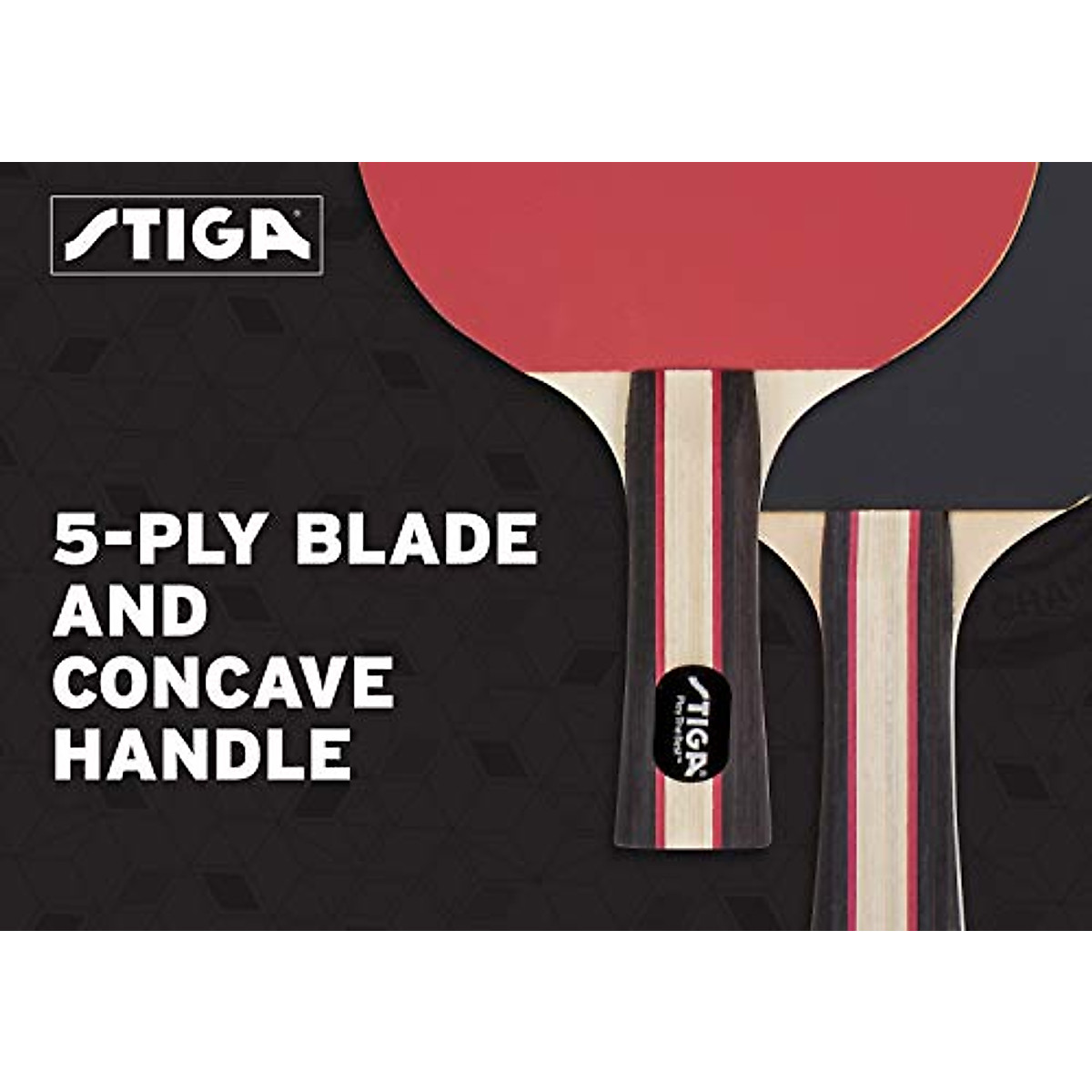 STIGA Performance 2 Player Ping Pong Set – 2 Table Tennis Rackets, 3 – 3 Star Orange Balls Included