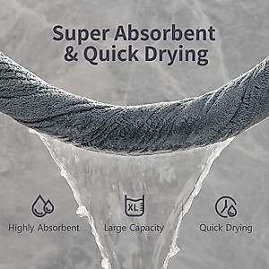 Oversized Bath Towels Set of 4, Dark Gray Extra Large Bath Sheets Towels for Adults 35x70in, Ultra Soft Bathroom Towels Microfiber Quick Dry Towel Absorbent Shower Towels For Spa Camping Beach Fitness